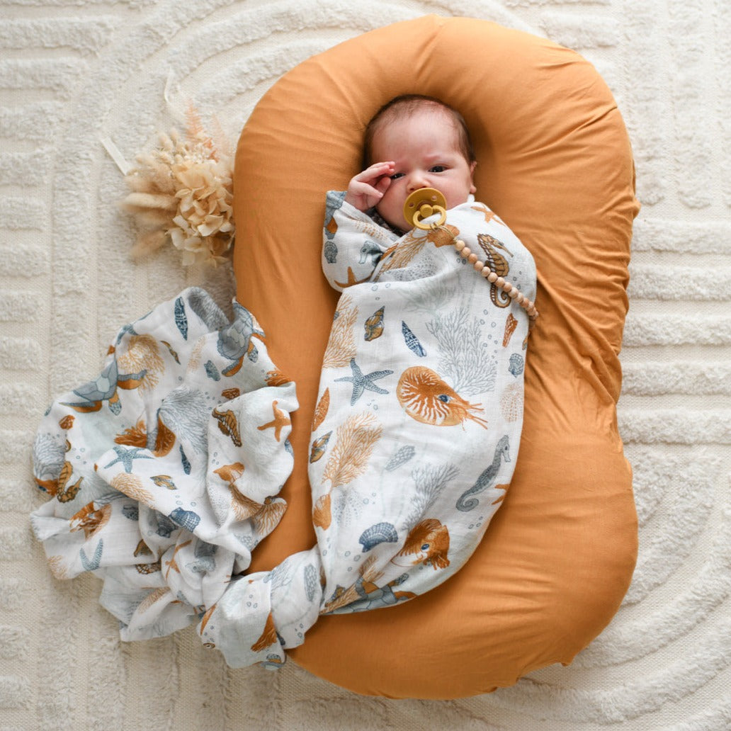 Nautilus Organic Cotton Muslin Wrap | Baby Wrap | Australia – Luna's ...